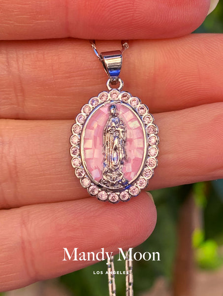 Pink Shell Guadalupe Necklace - Silver – MM